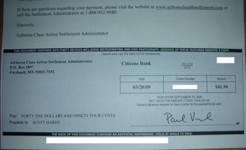 Airborne Health Formula Class Action Lawsuit Settlement