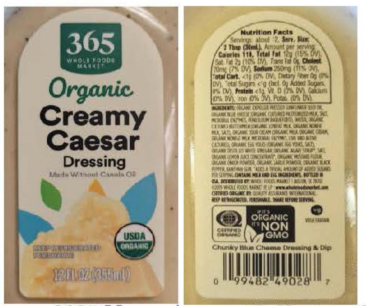 Whole Foods Caesar Dressing Recalled Due to Undeclared Soy, Wheat Allergens